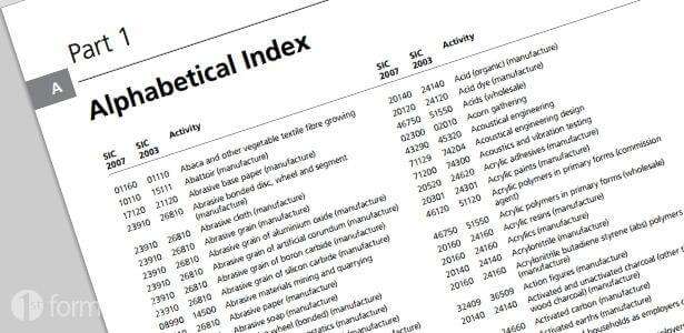 What is a limited company SIC code?