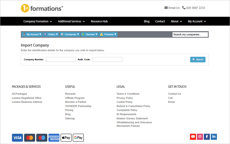 How to Use the 1st Formations Online Company Manager