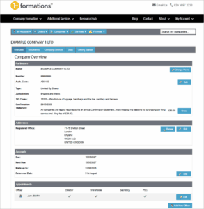 How to Use the 1st Formations Online Company Manager